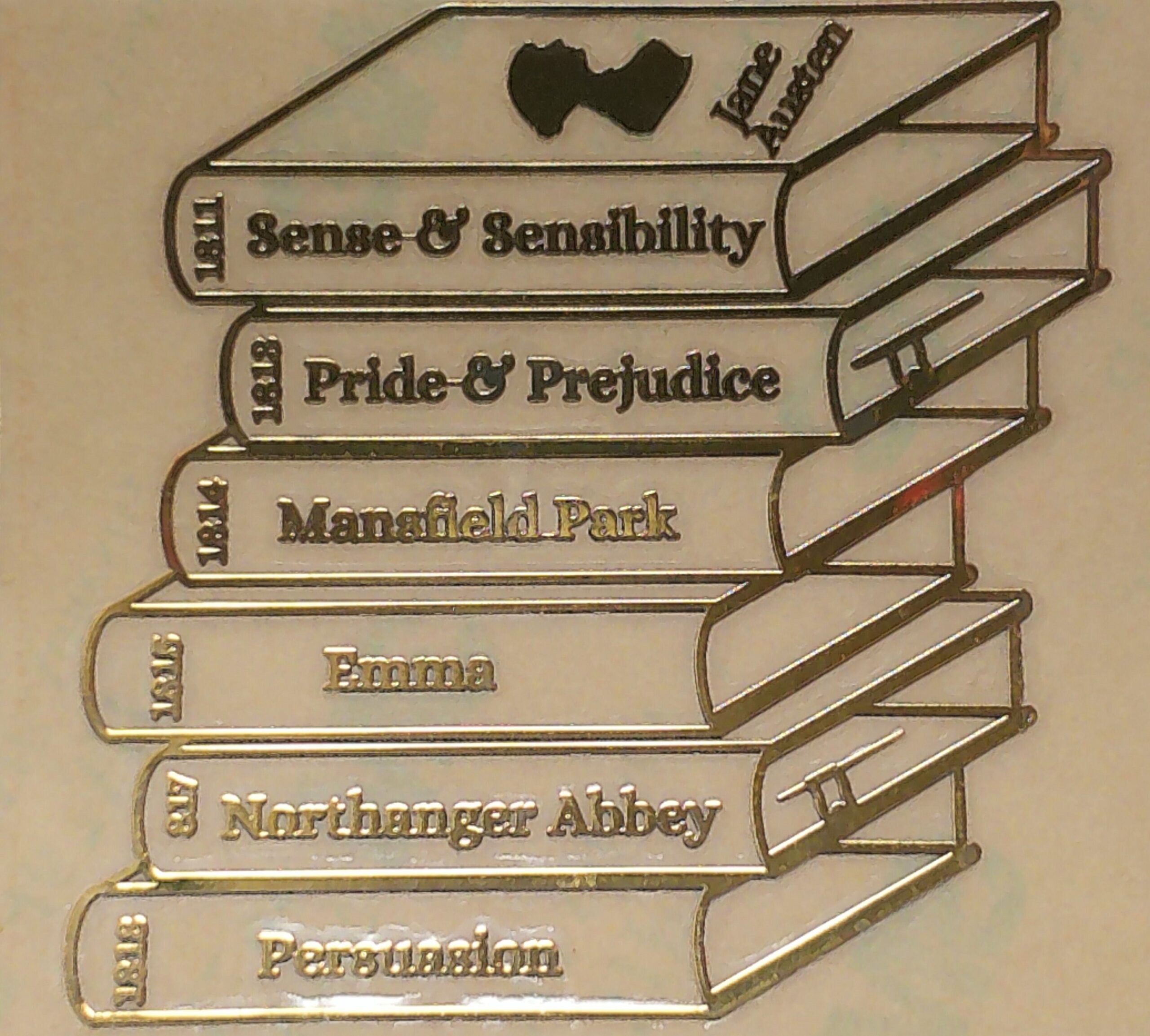 Jane Austen Novels 3D Metallic Sticker – Jane Austen Treasures